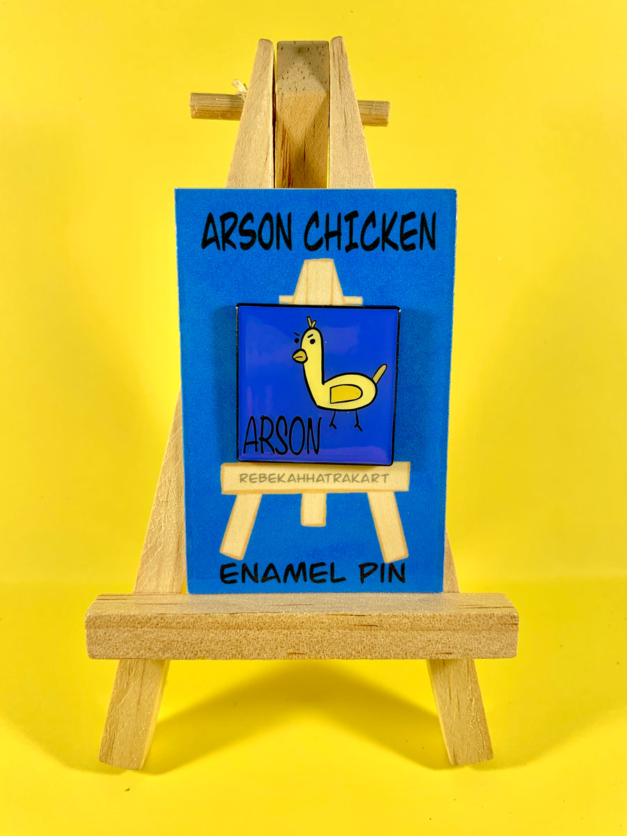 Arson chicken 1” Enamel Pin – Frog and Fern Studios